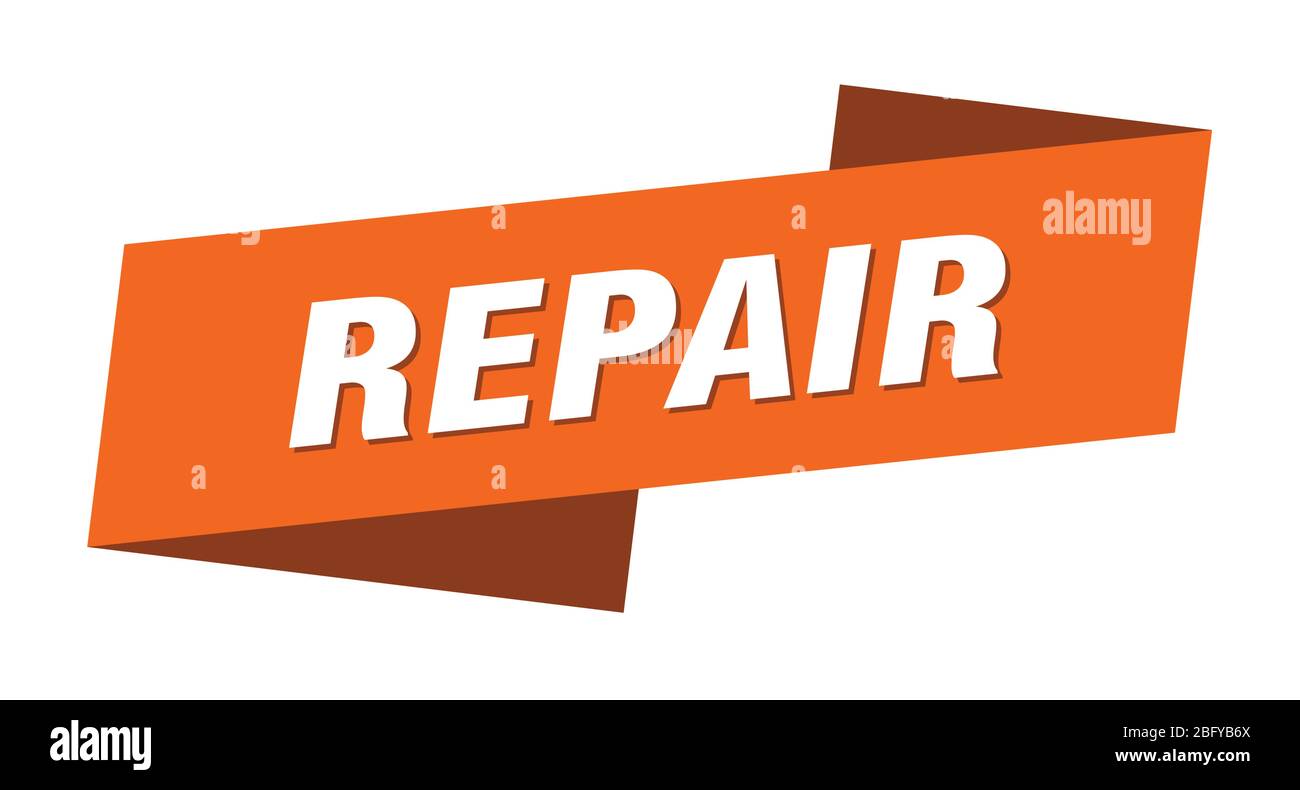 repair banner template. repair ribbon label sign Stock Vector Image ...