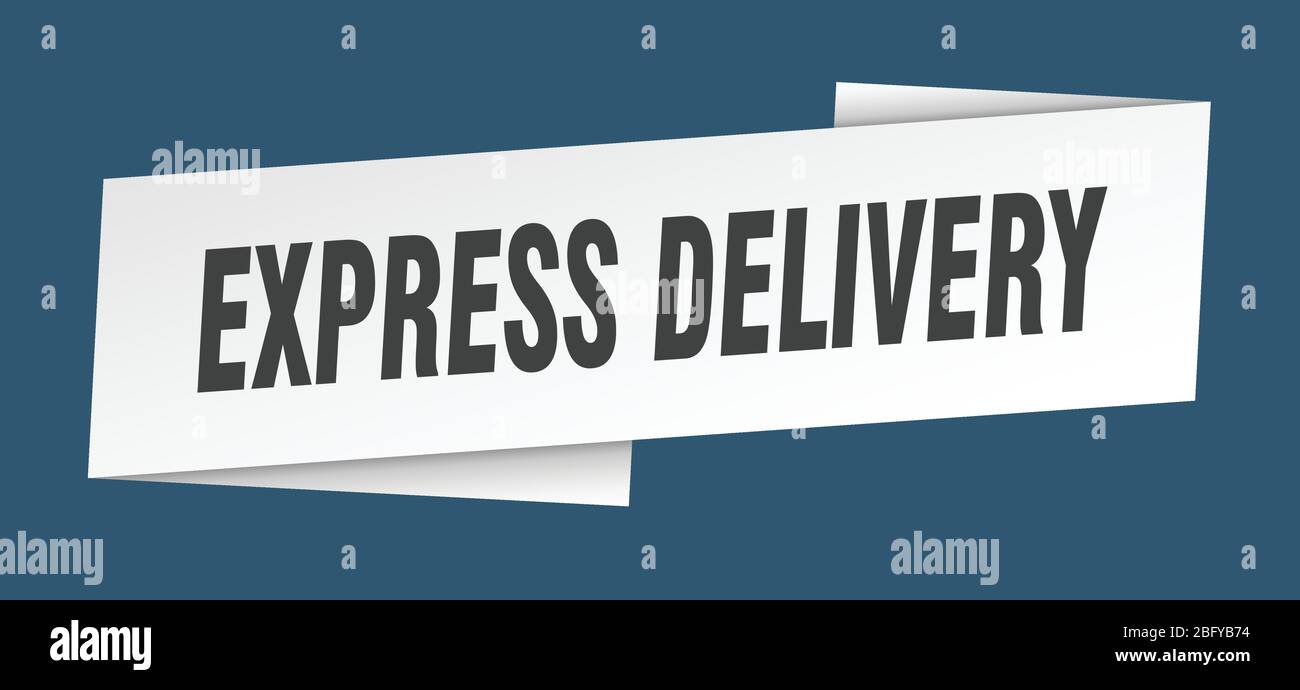 express delivery banner template. express delivery ribbon label sign ...
