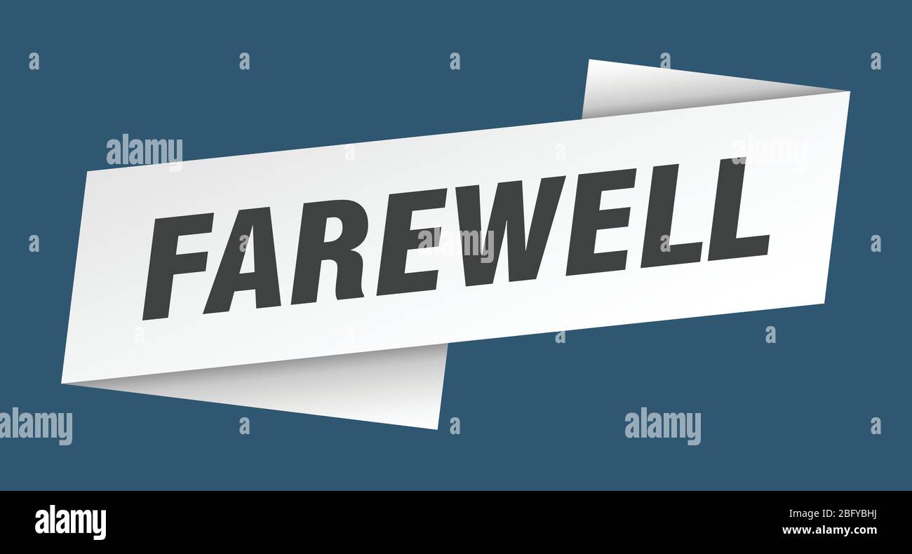 farewell banner template. farewell ribbon label sign Stock Vector Image ...