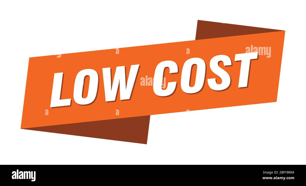 low cost banner template. low cost ribbon label sign Stock Vector Image ...
