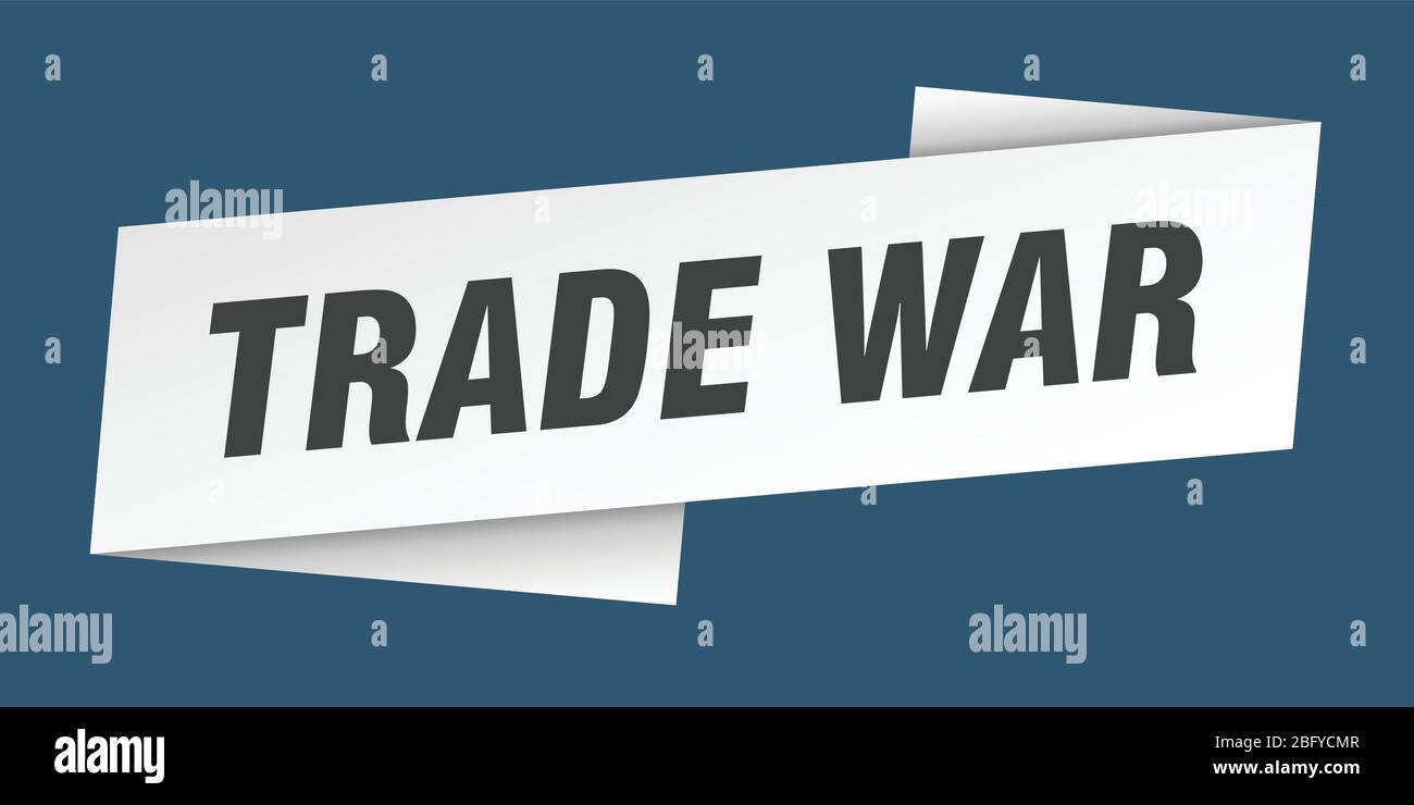 trade war banner template. trade war ribbon label sign Stock Vector ...