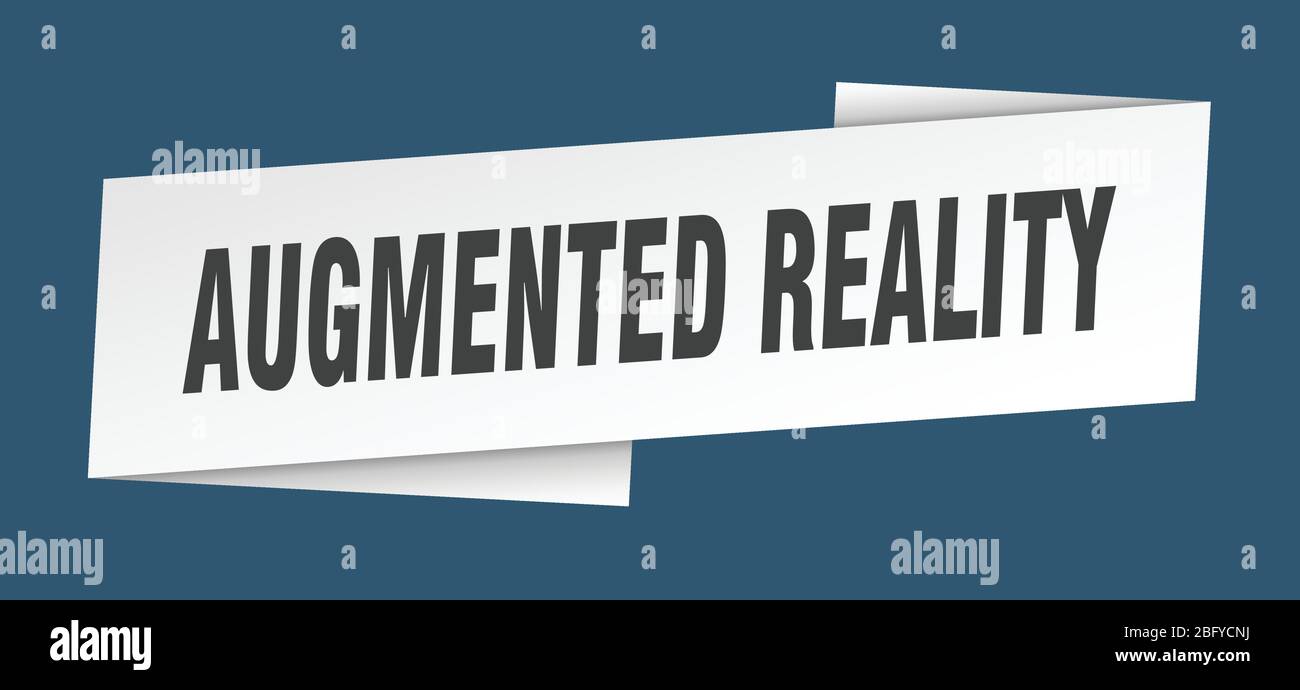 augmented reality banner template. augmented reality ribbon label sign ...