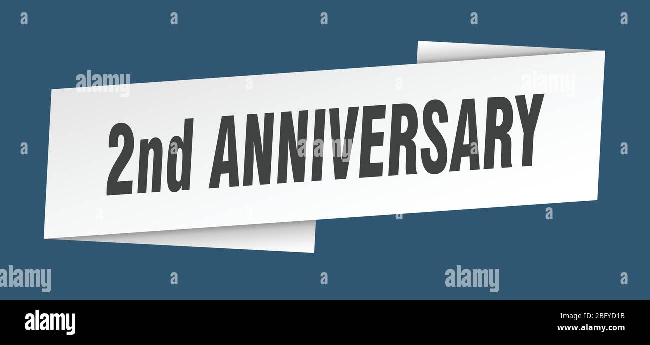 2nd anniversary banner template. 2nd anniversary ribbon label sign ...