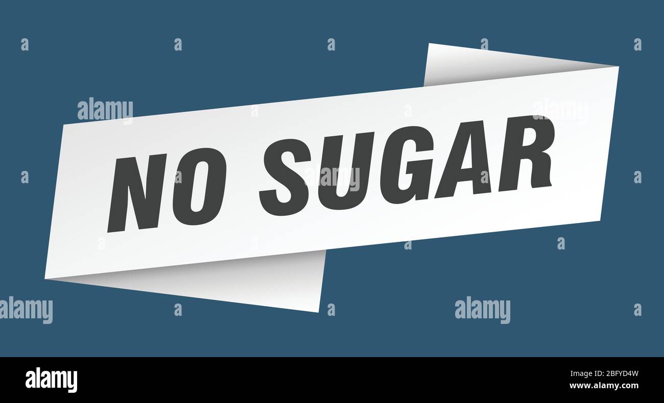 no sugar banner template. no sugar ribbon label sign Stock Vector Image ...