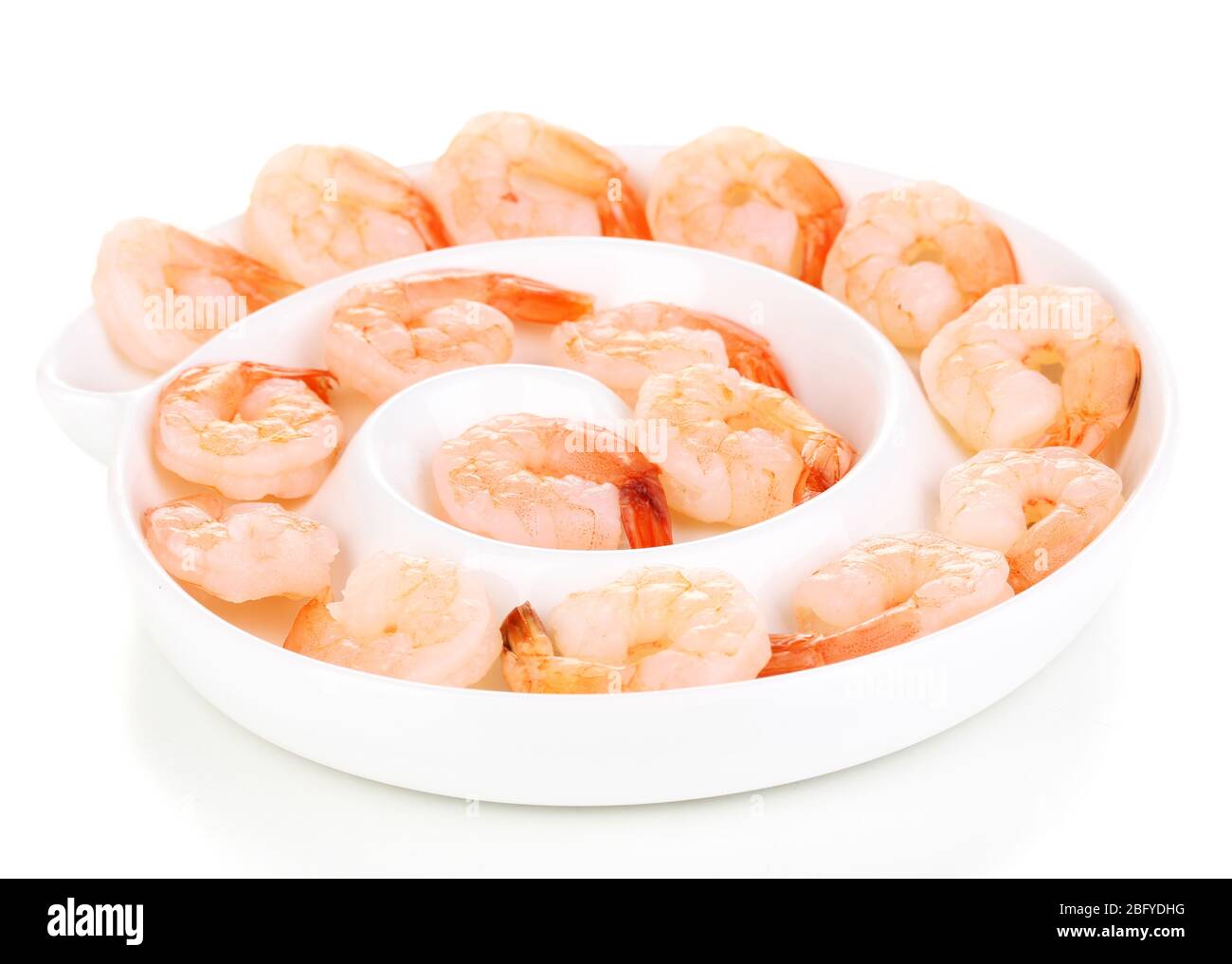 Shrimp on plate isolated on white Stock Photo - Alamy