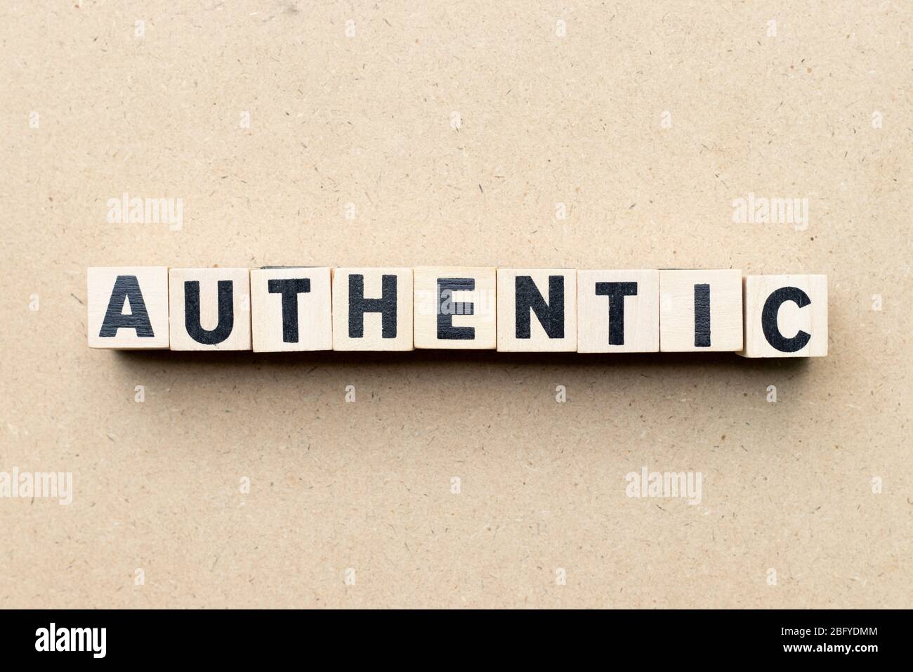 Alphabet letter block in word authentic on wood background Stock Photo ...