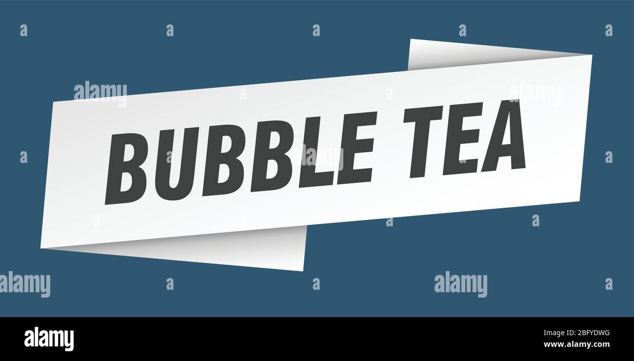 bubble tea banner template. bubble tea ribbon label sign Stock Vector ...