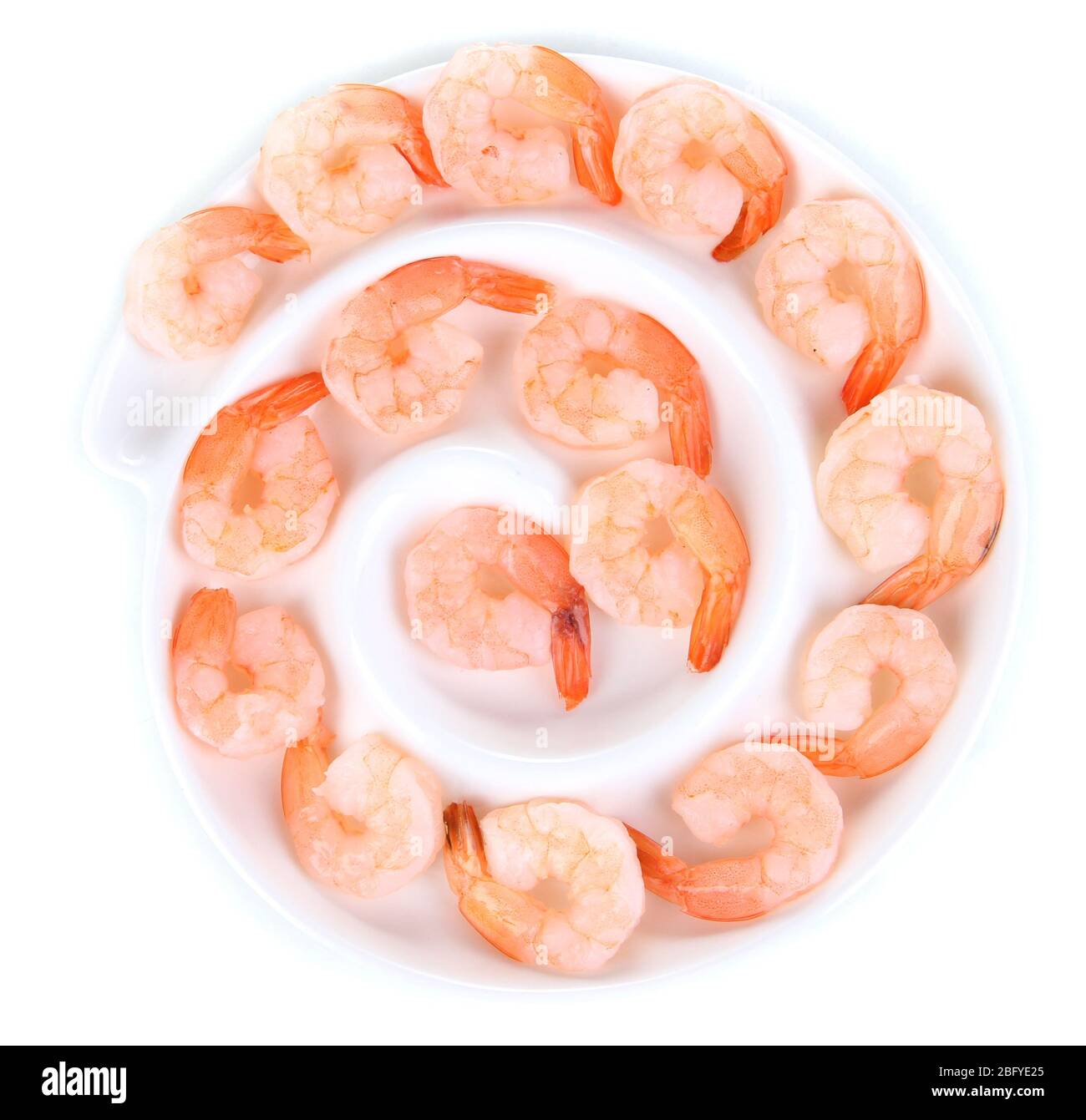 Shrimp on plate isolated on white Stock Photo - Alamy