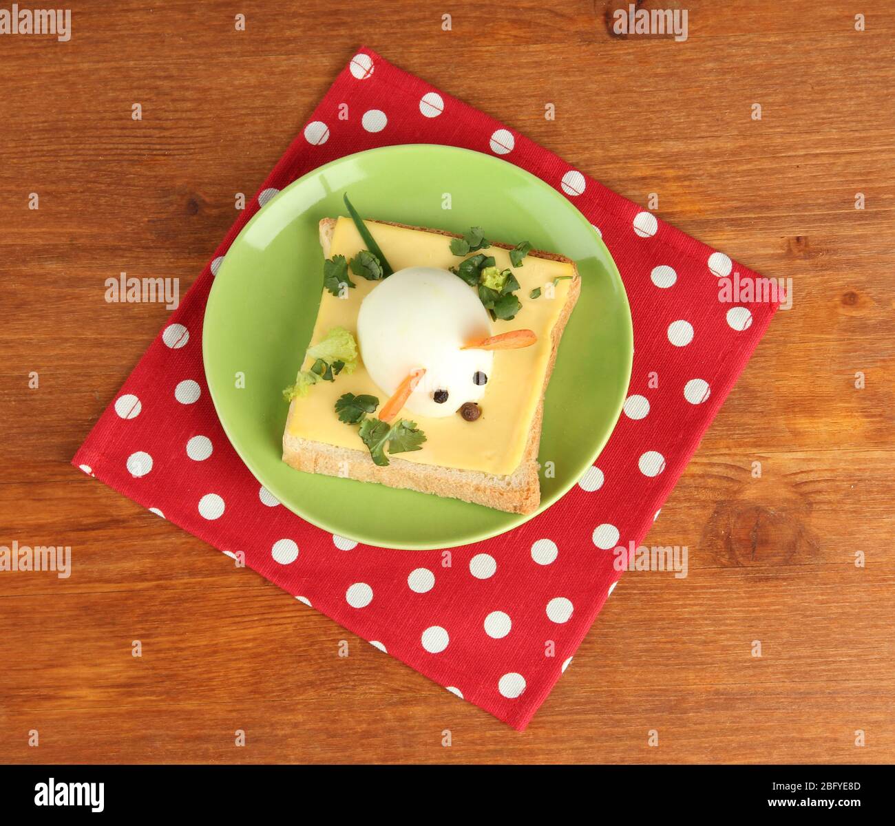 fun food for kids on wooden background Stock Photo - Alamy