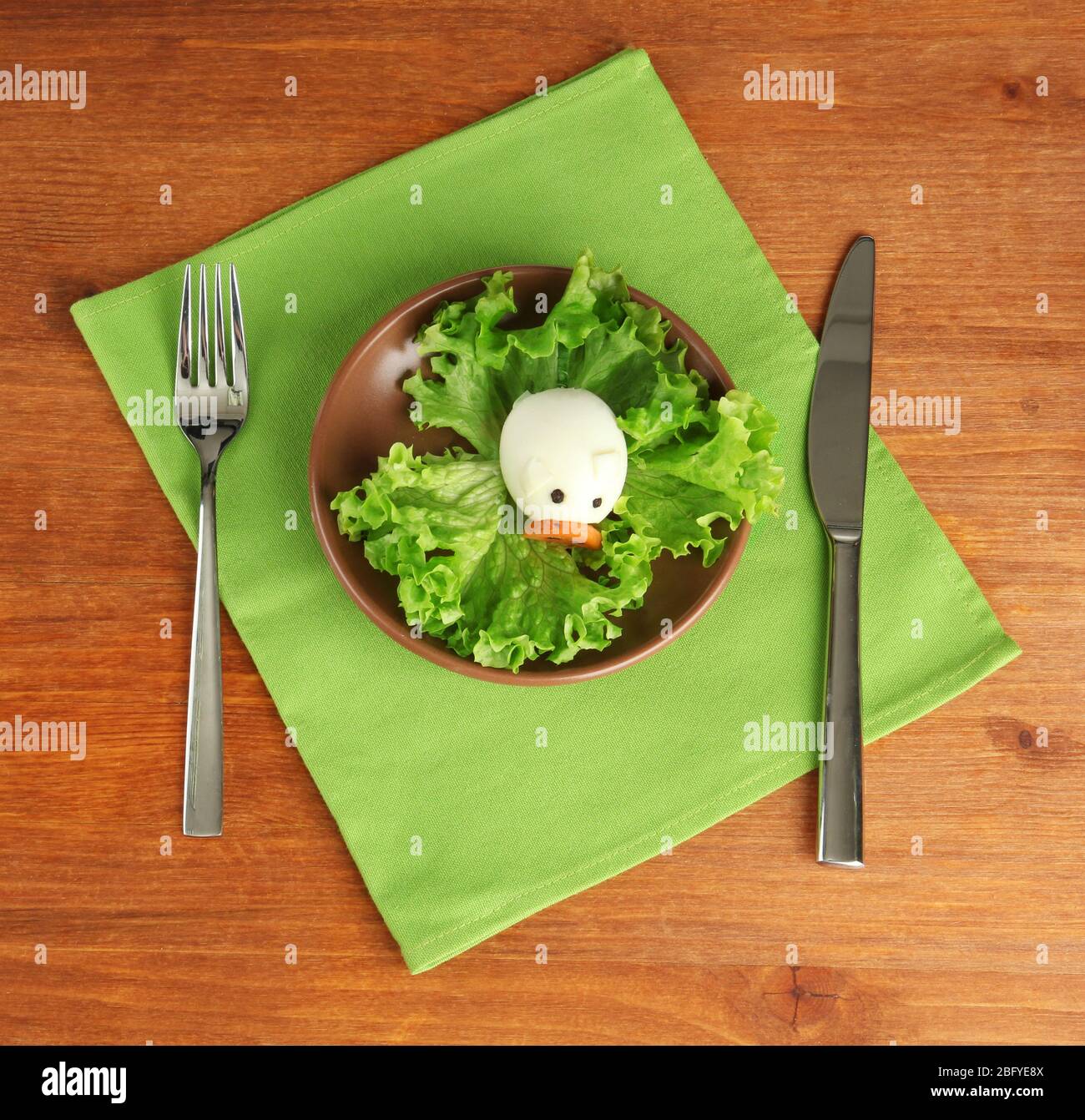 fun food for kids on wooden background Stock Photo - Alamy