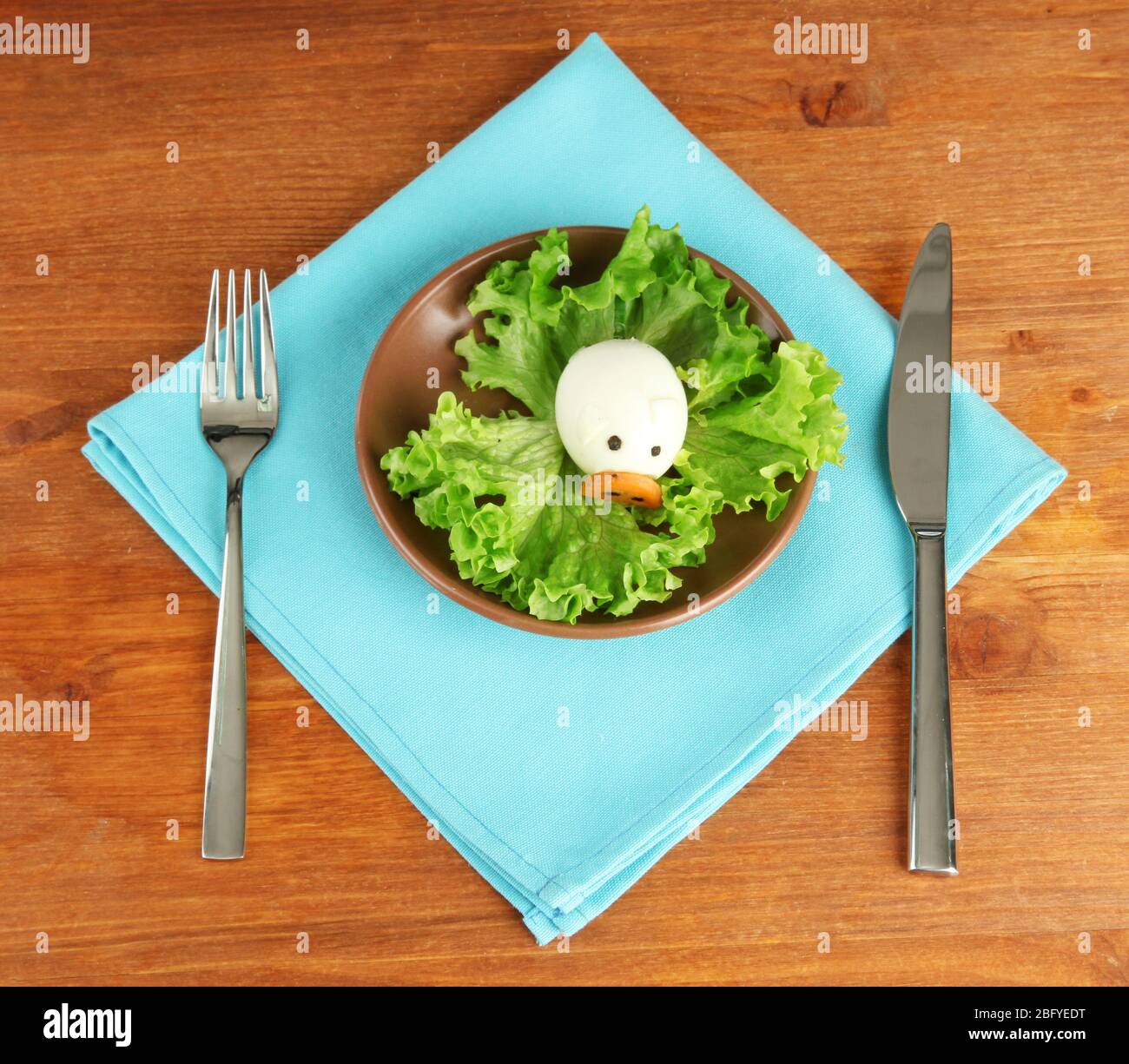 fun food for kids on wooden background Stock Photo - Alamy