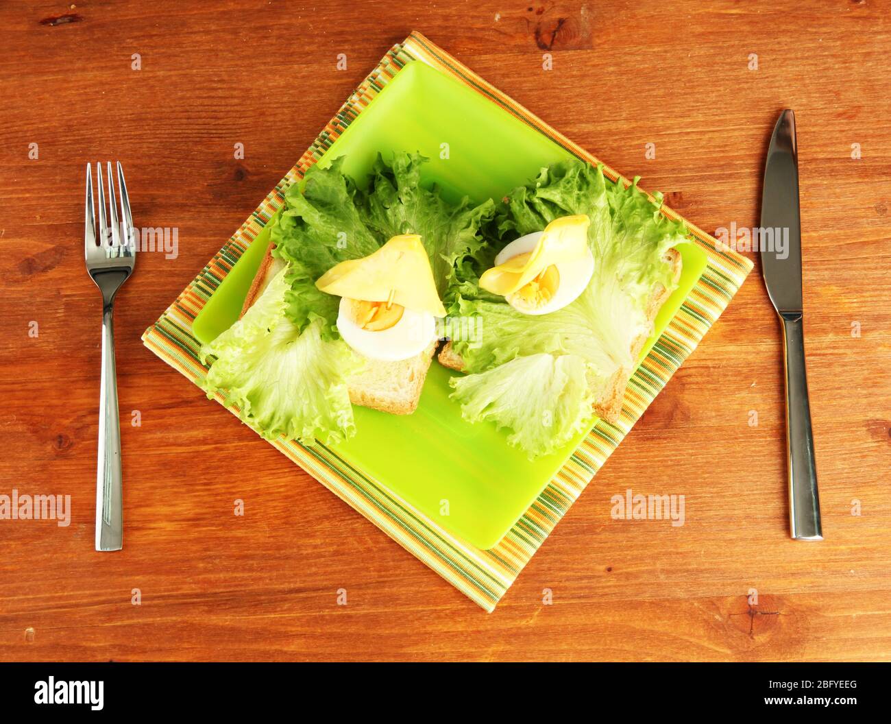 fun food for kids on wooden background Stock Photo - Alamy