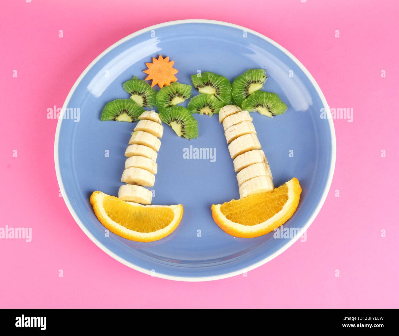 fun food for kids on color background Stock Photo - Alamy