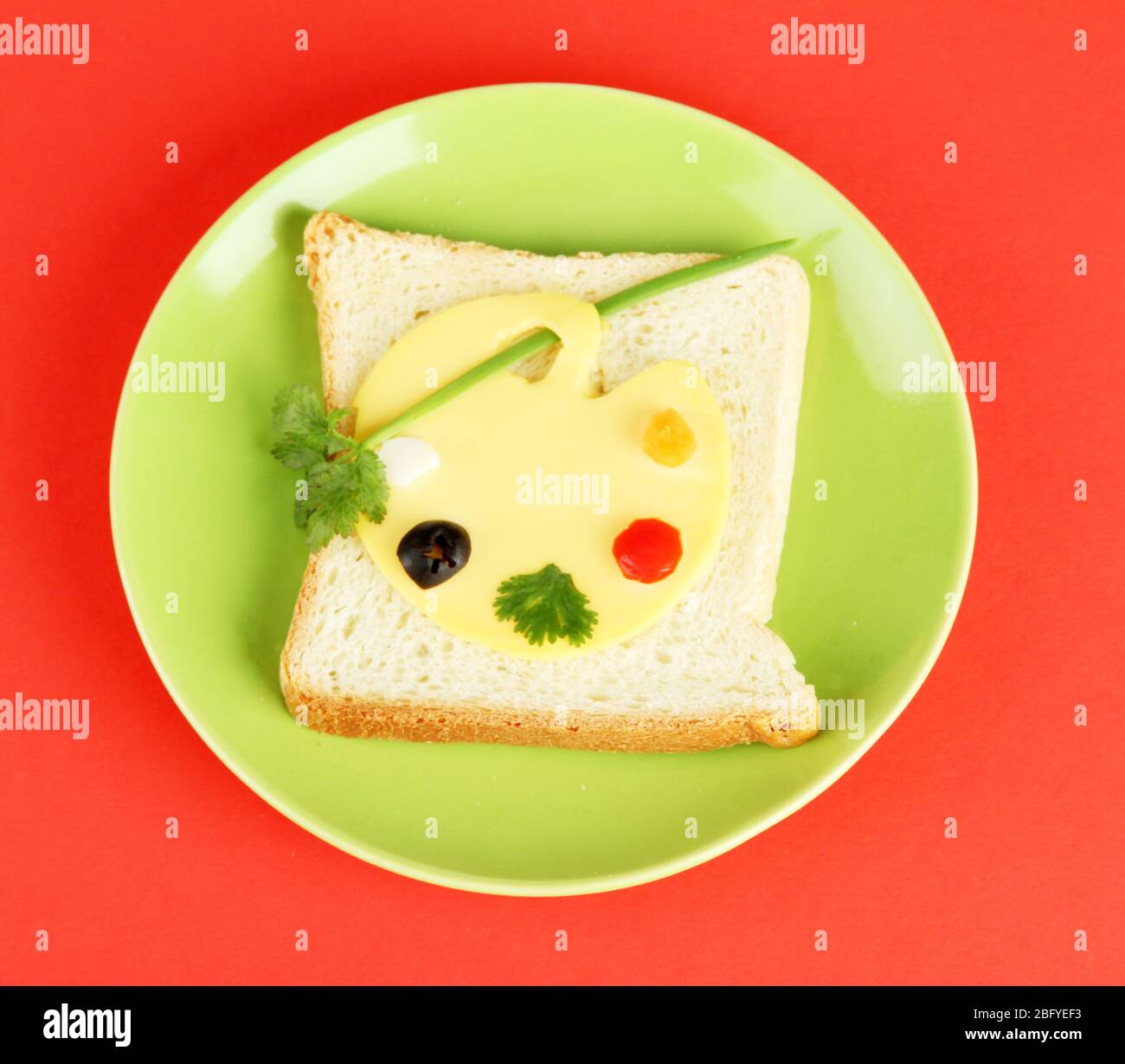 fun food for kids on color background Stock Photo - Alamy