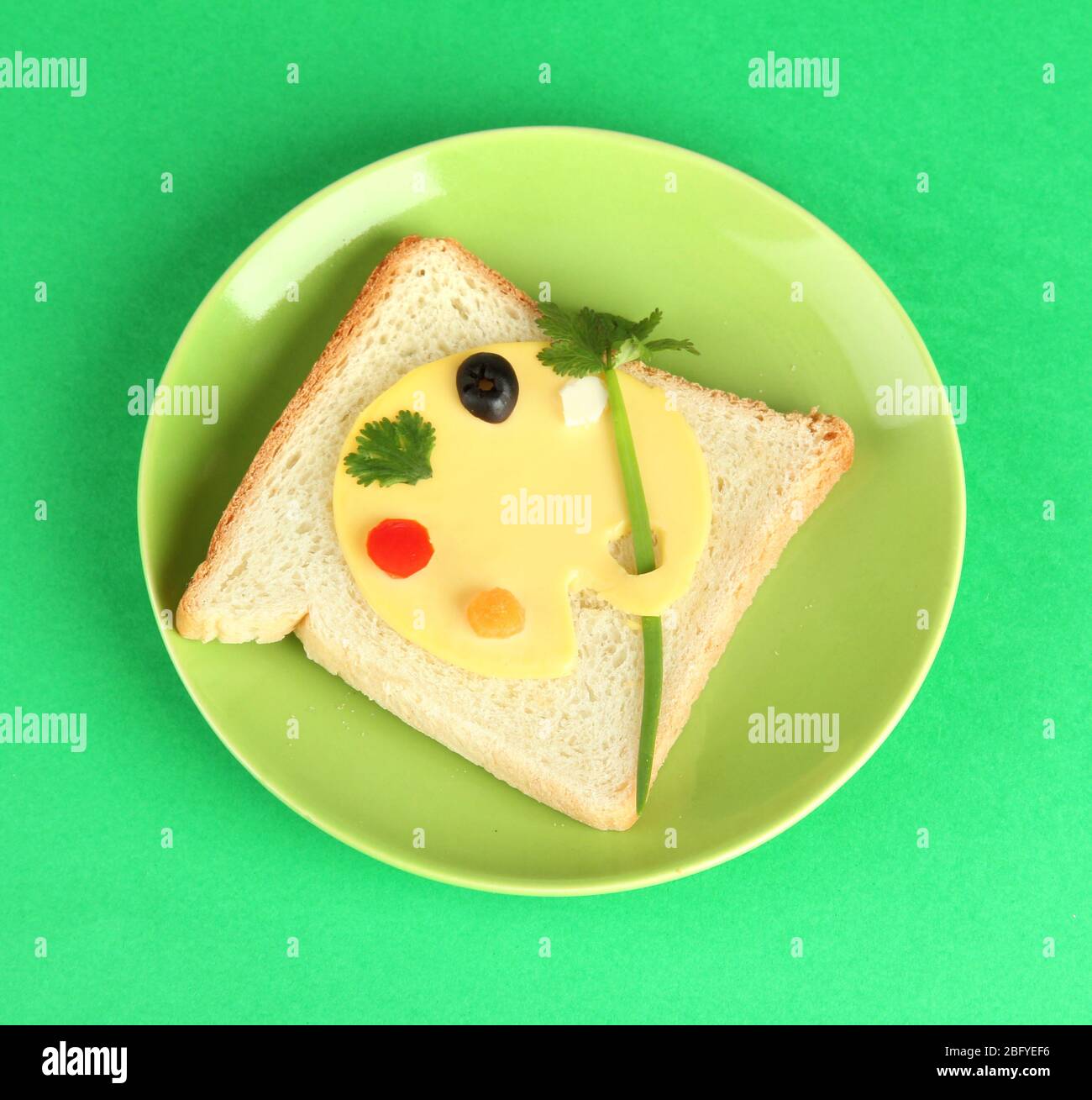 fun food for kids on color background Stock Photo - Alamy