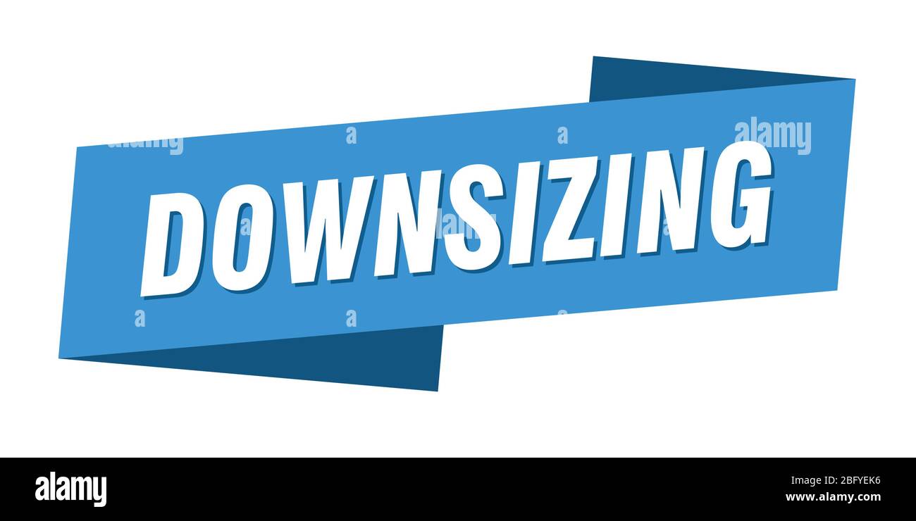 downsizing banner template. downsizing ribbon label sign Stock Vector ...