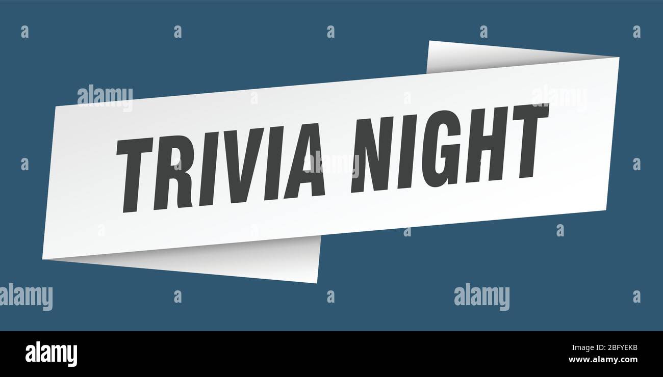 trivia night banner template. trivia night ribbon label sign Stock ...