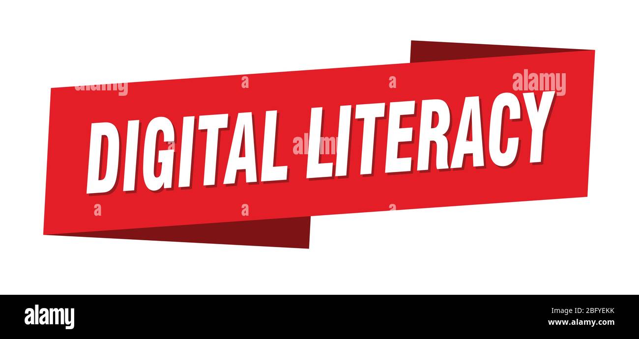 digital literacy banner template. digital literacy ribbon label sign ...