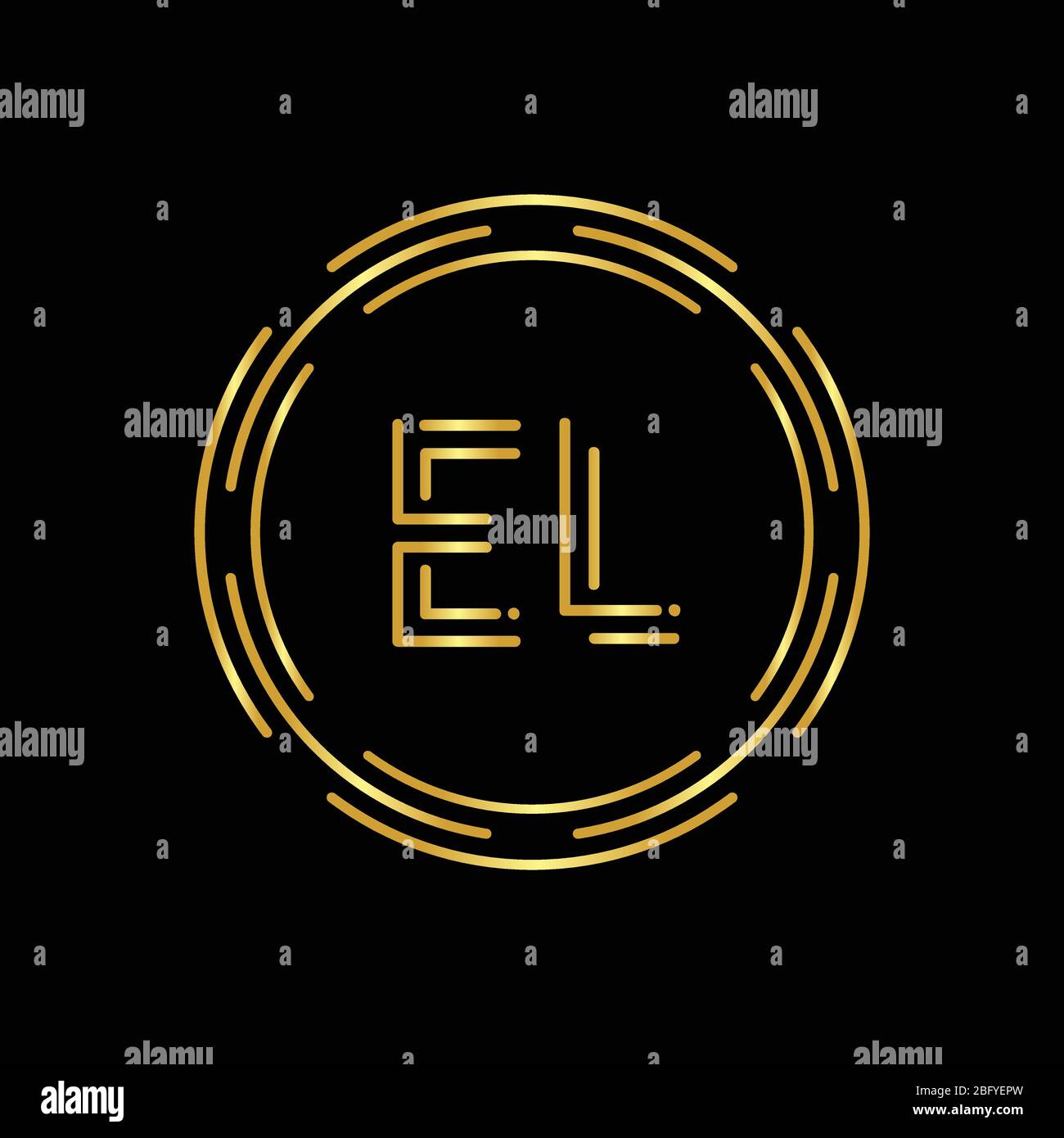 Initial EL Letter Logo With Creative Modern Business Typography Vector Template. Digital ...