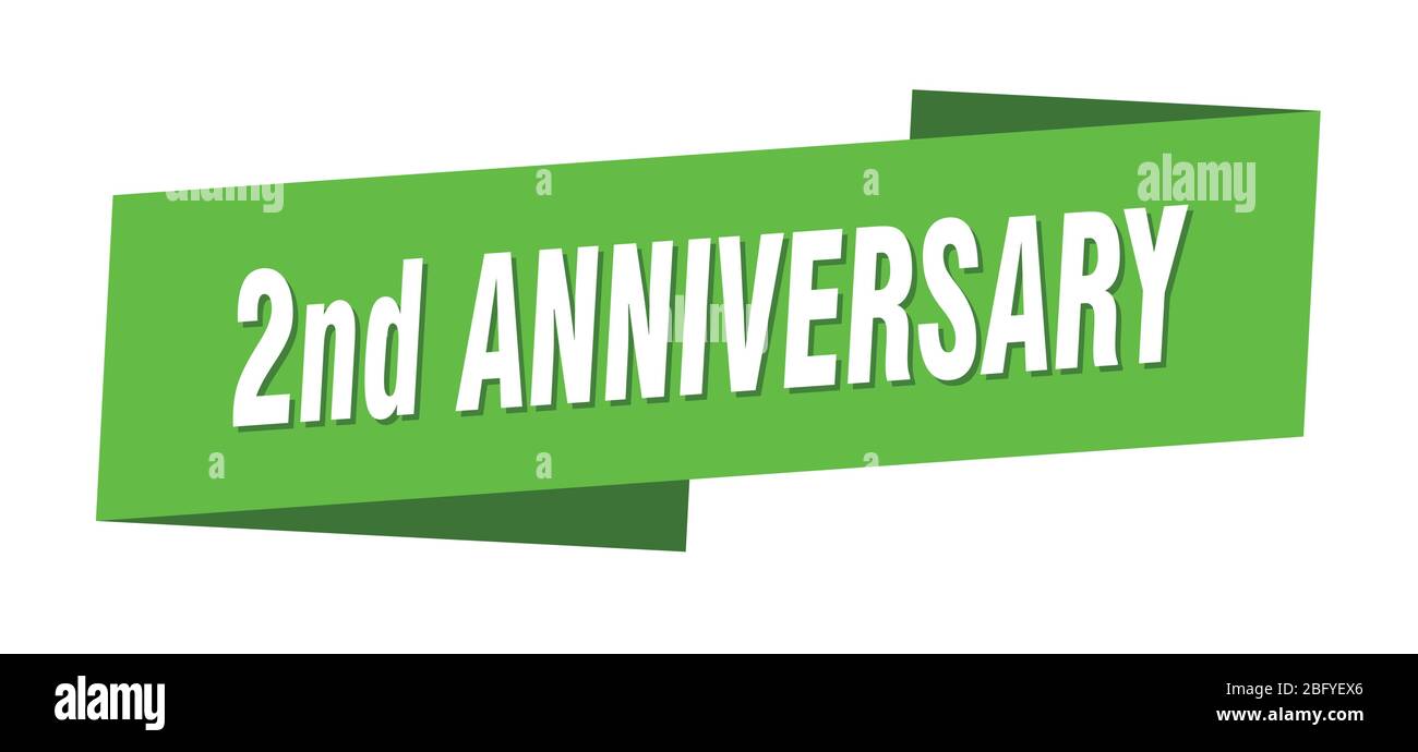 2nd anniversary banner template. 2nd anniversary ribbon label sign ...