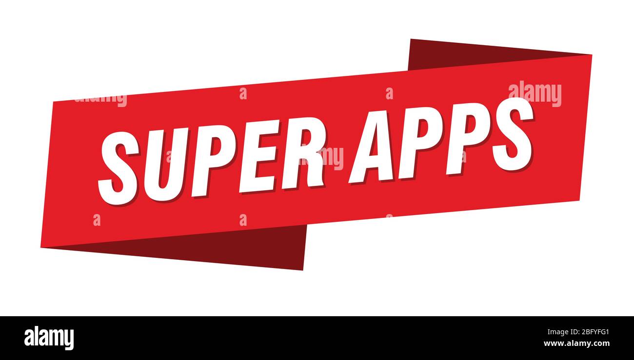 super apps banner template. super apps ribbon label sign Stock Vector ...