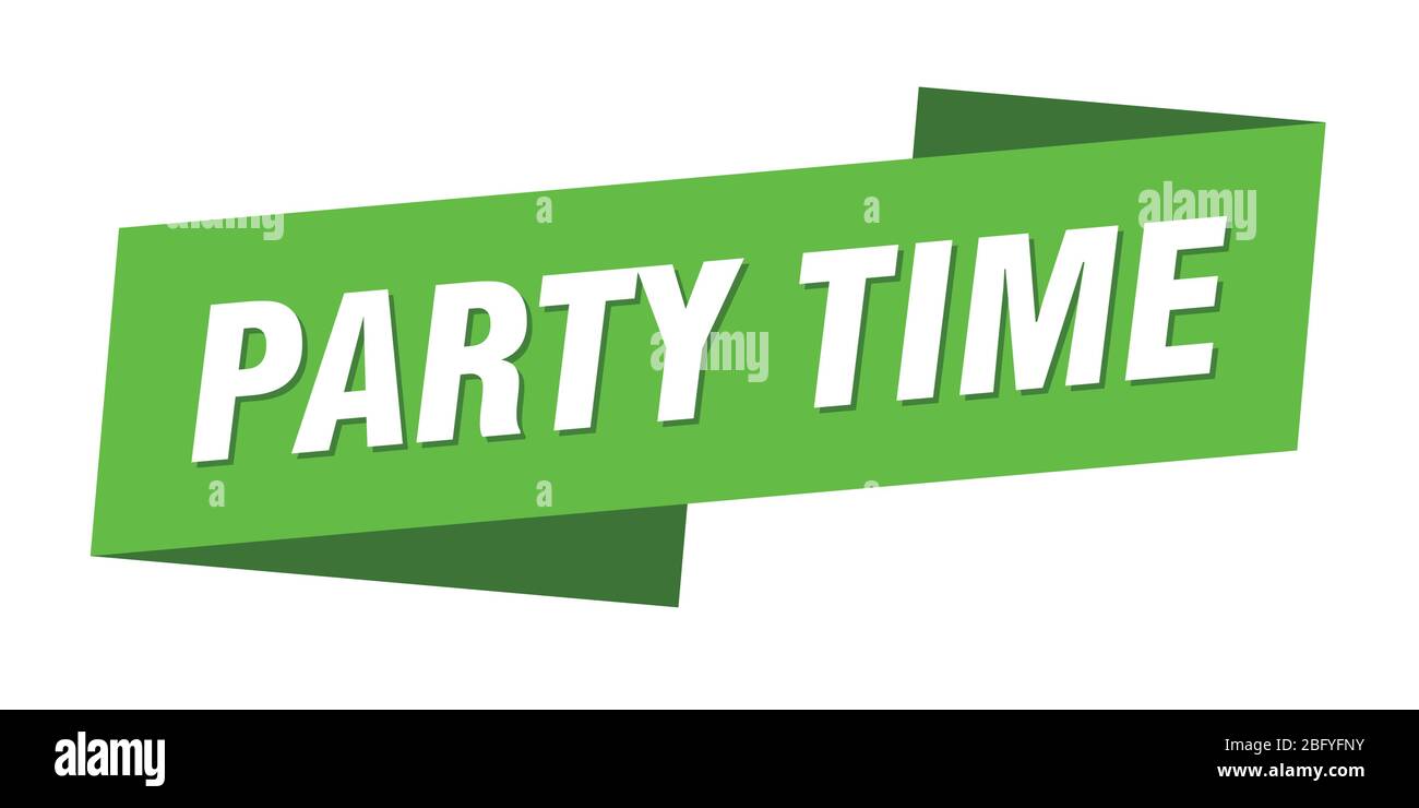 party time banner template. party time ribbon label sign Stock Vector ...