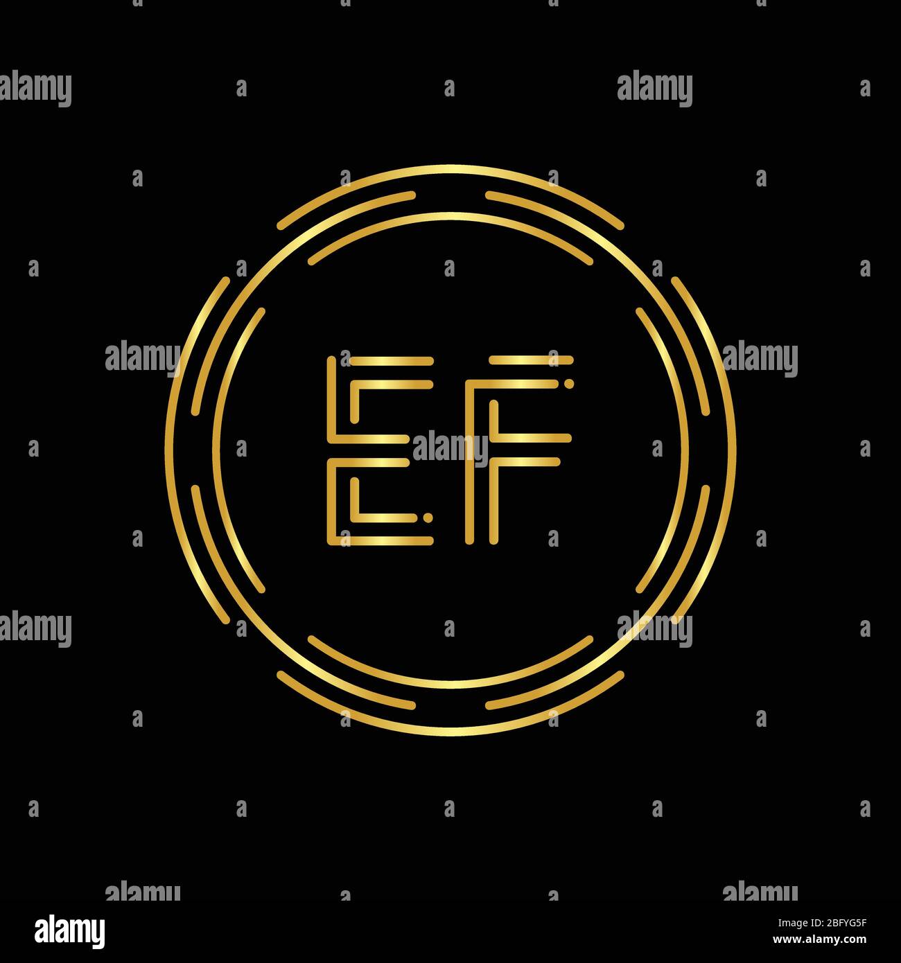 Initial EF Letter Logo With Creative Modern Business Typography Vector ...