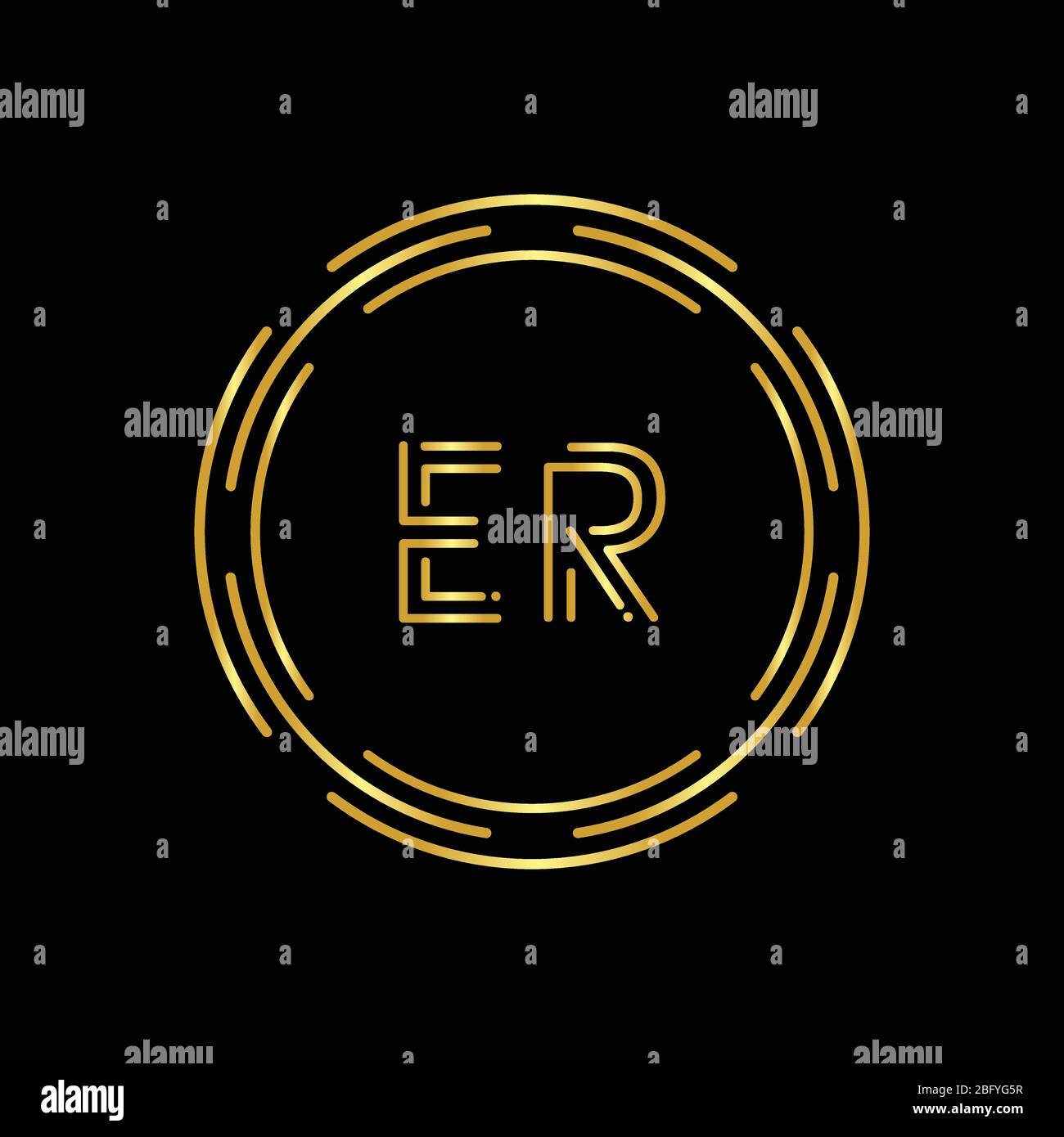 Initial ER Letter Logo With Creative Modern Business Typography Vector ...