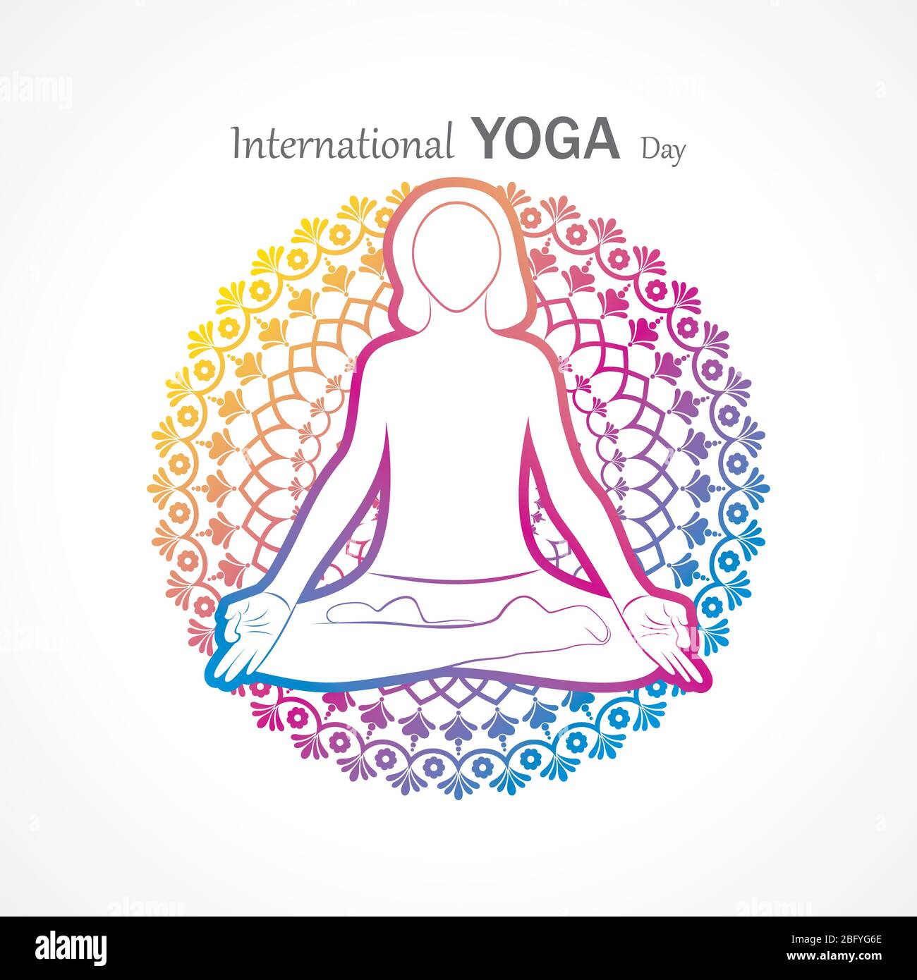 Vector Illustration of International Yoga Day - 21 June , different ...