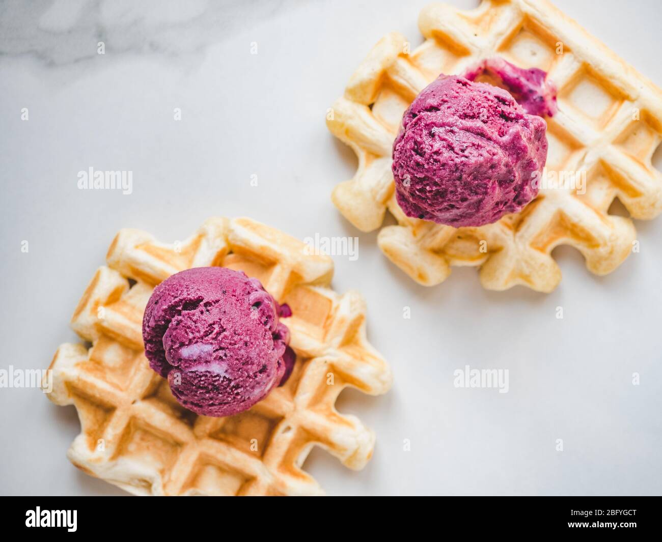 Waffles ice cream breakfast hi-res stock photography and images - Alamy