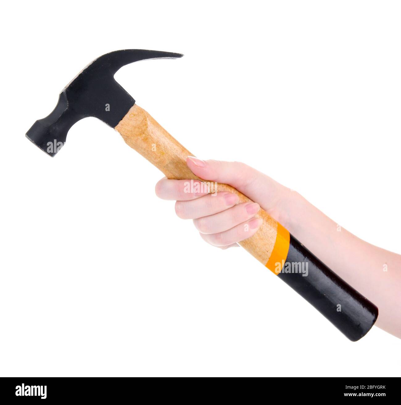 Woman hitting hammer on iron hi-res stock photography and images - Alamy