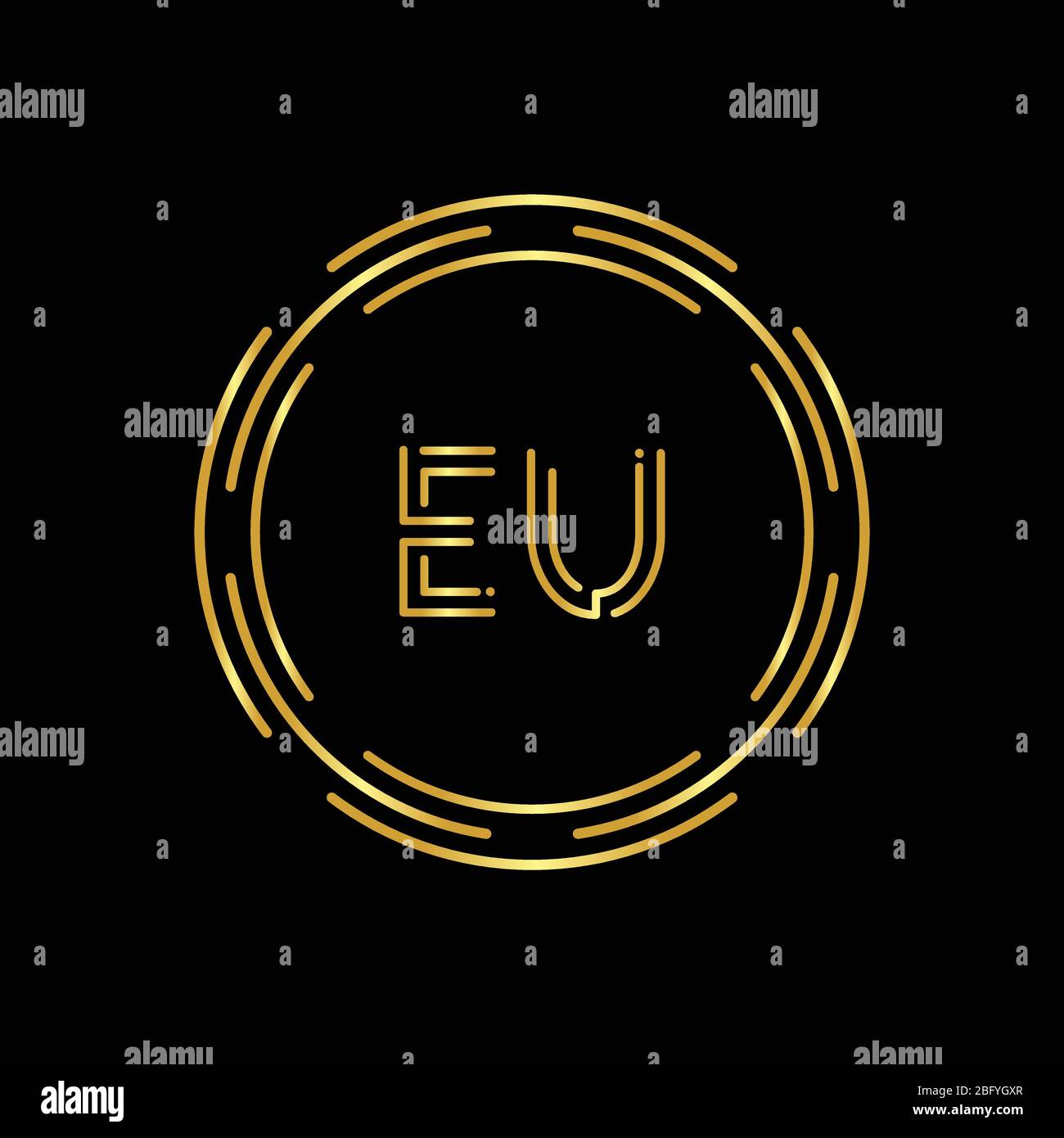 Initial EU Letter Logo With Creative Modern Business Typography Vector ...