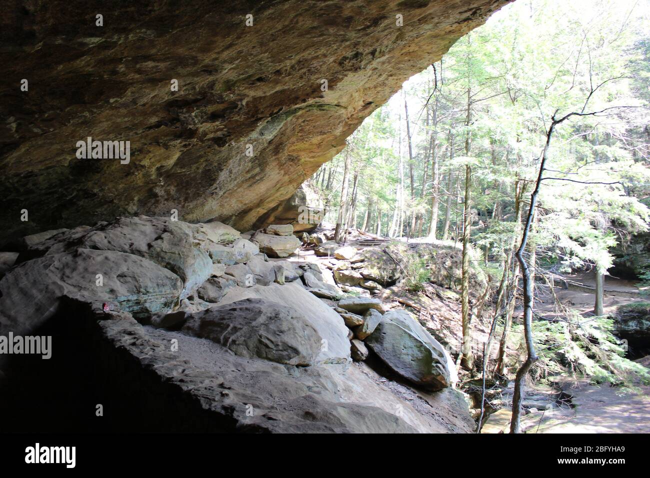 Old man cave walk trail and water fall in Ohio State,nature green ...
