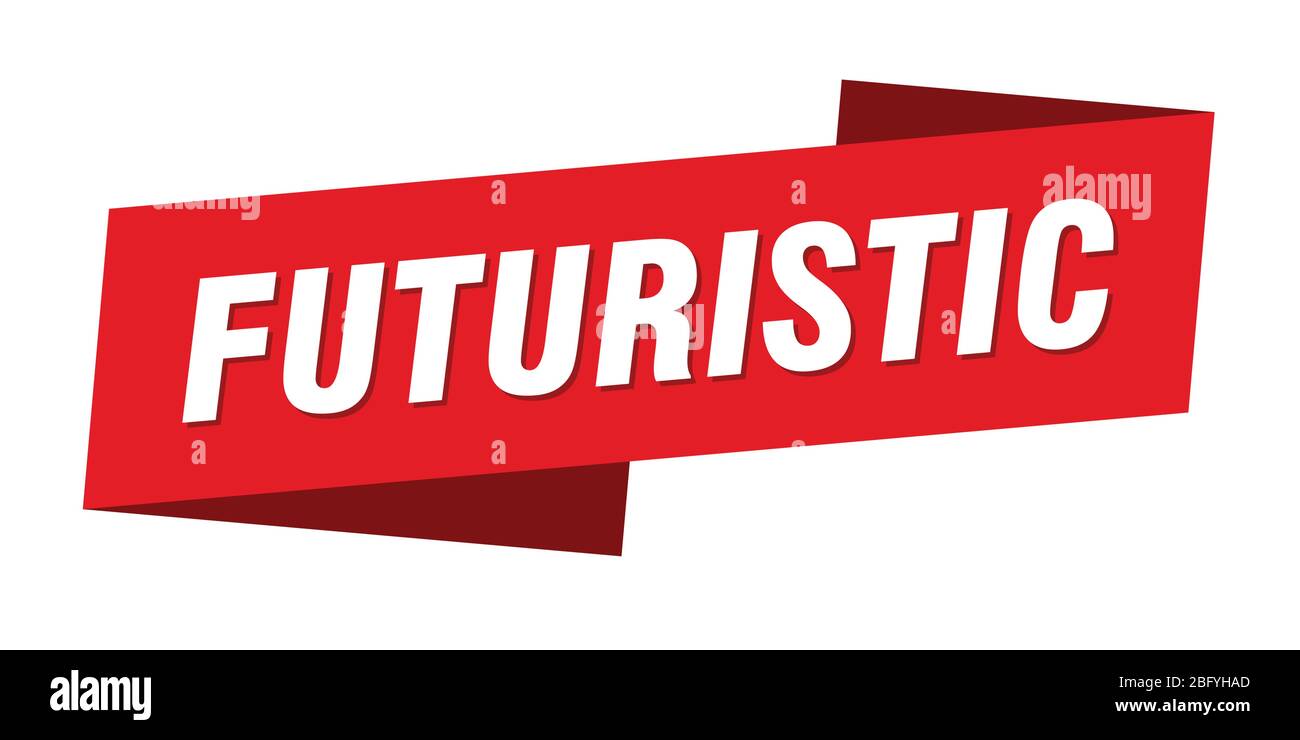 futuristic banner template. futuristic ribbon label sign Stock Vector ...