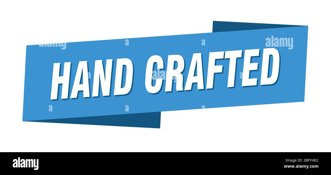 hand crafted banner template. hand crafted ribbon label sign Stock ...