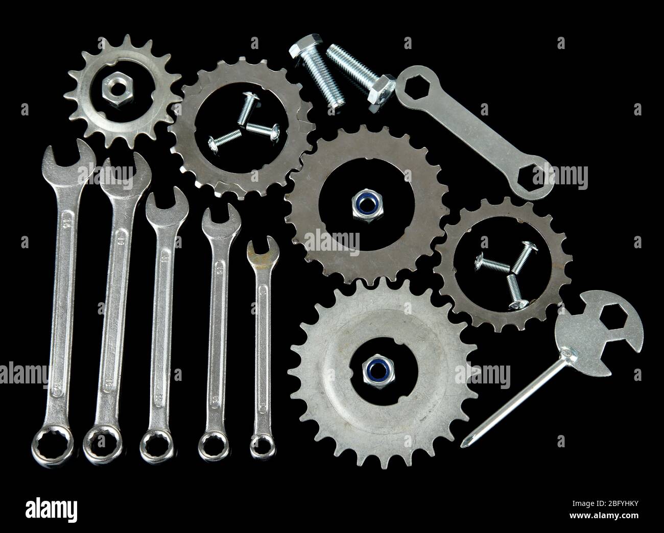 Machine gear metal cogwheels hi-res stock photography and images - Alamy