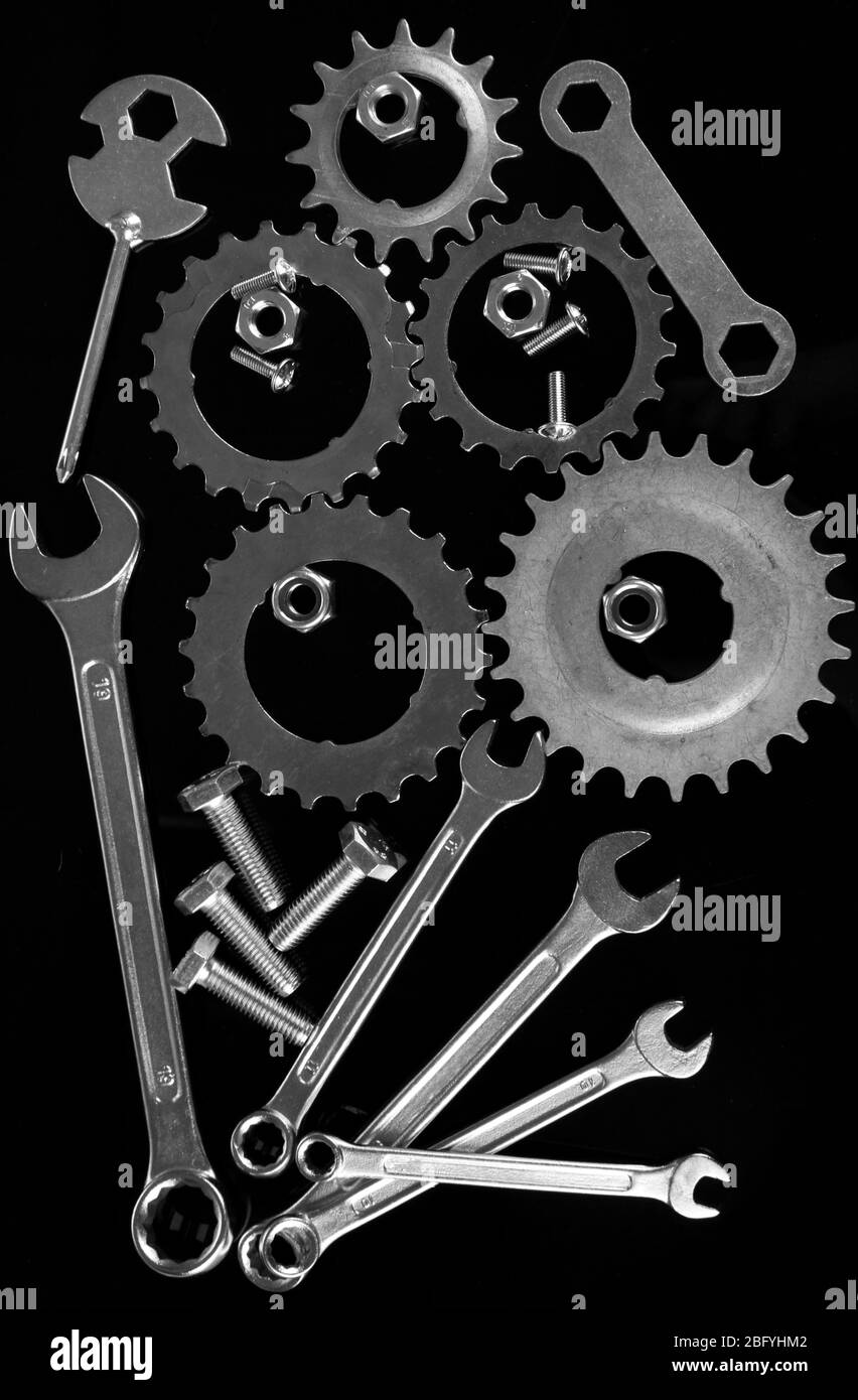 Iron cogwheels Black and White Stock Photos & Images - Alamy