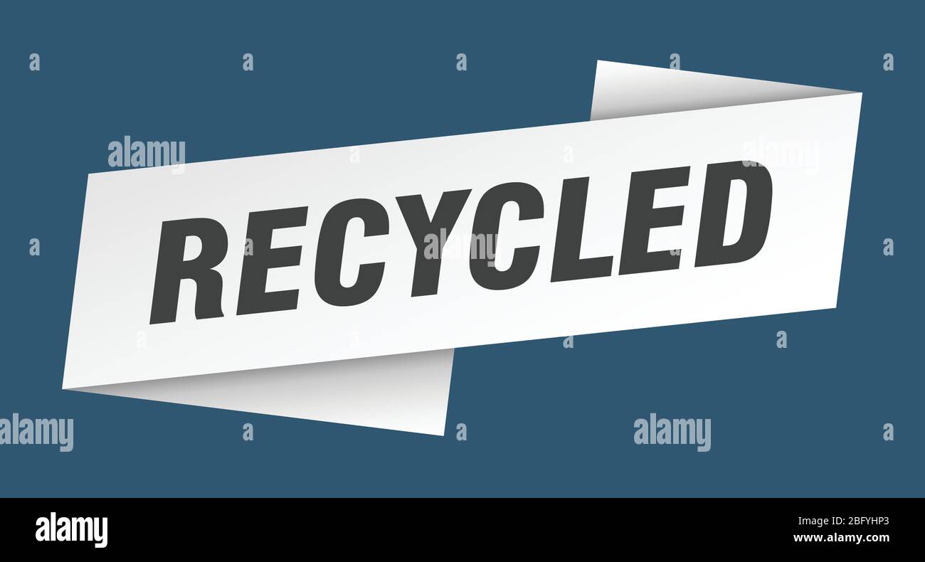recycled banner template. recycled ribbon label sign Stock Vector Image ...