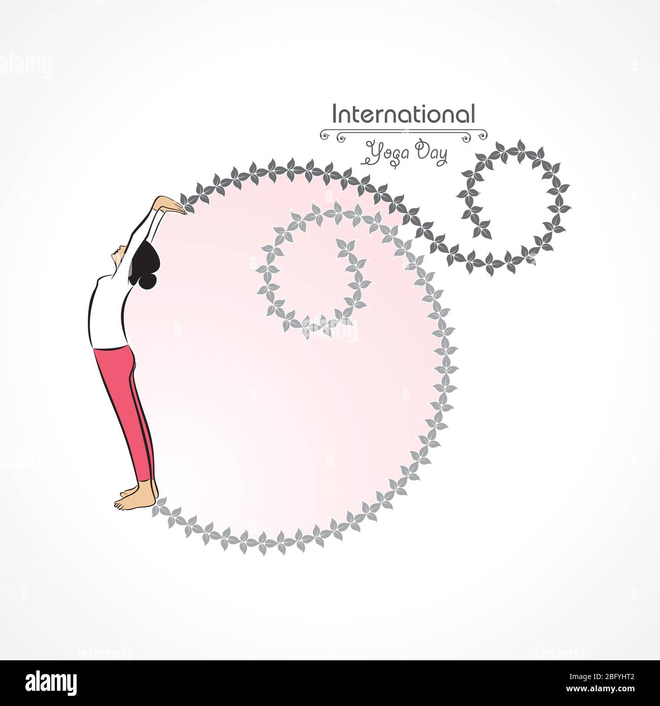Vector Illustration of International Yoga Day - 21 June , different ...