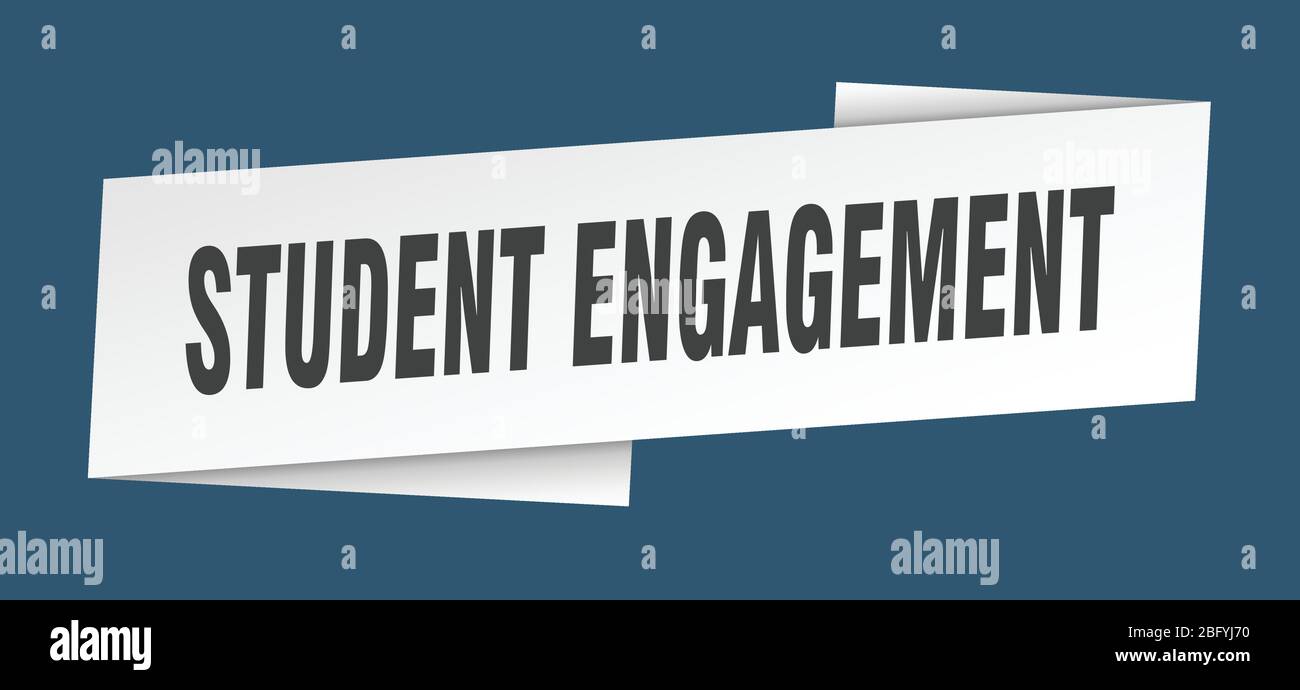 student engagement banner template. student engagement ribbon label ...