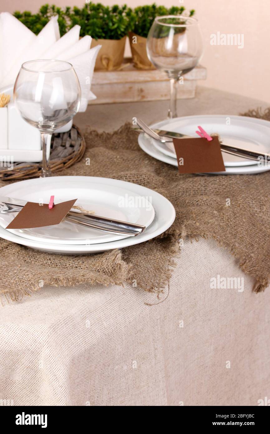 Rustic table setting Stock Photo - Alamy