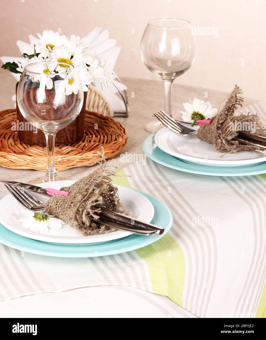 Rustic table setting Stock Photo - Alamy