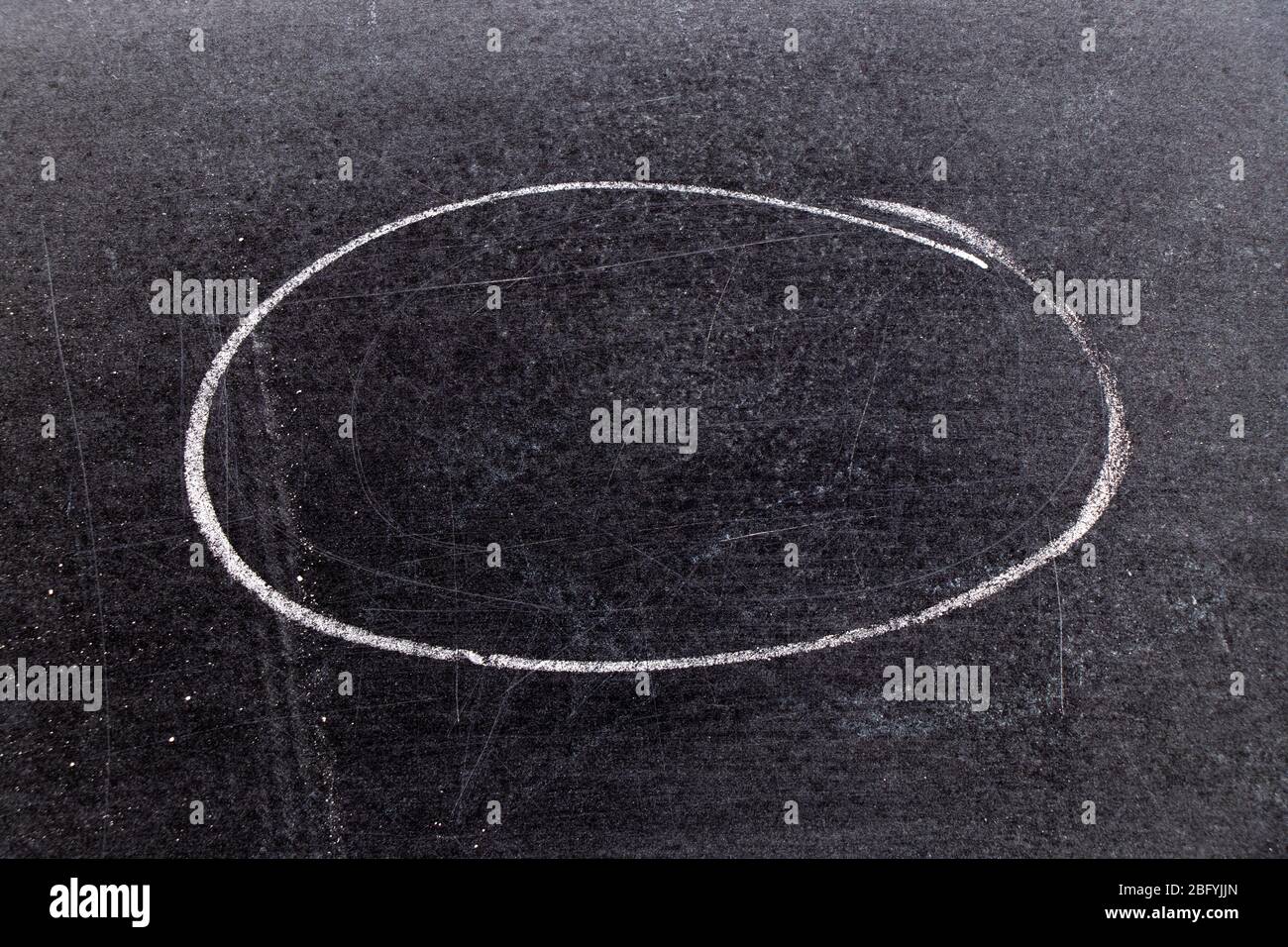 White chalk hand drawing in bubble speech shape with blank space for ...