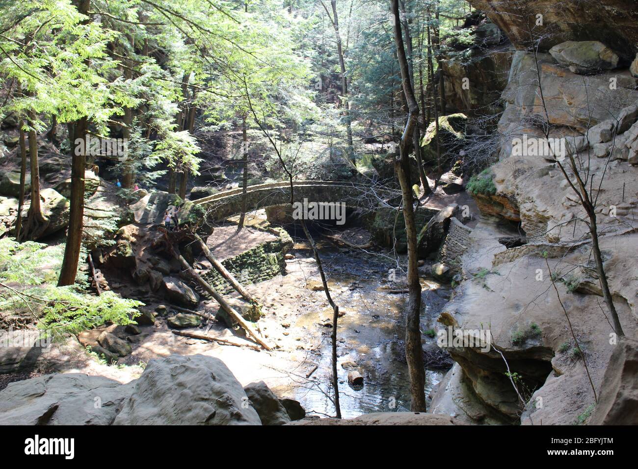 Old man cave walk trail and water fall in Ohio State,nature green ...
