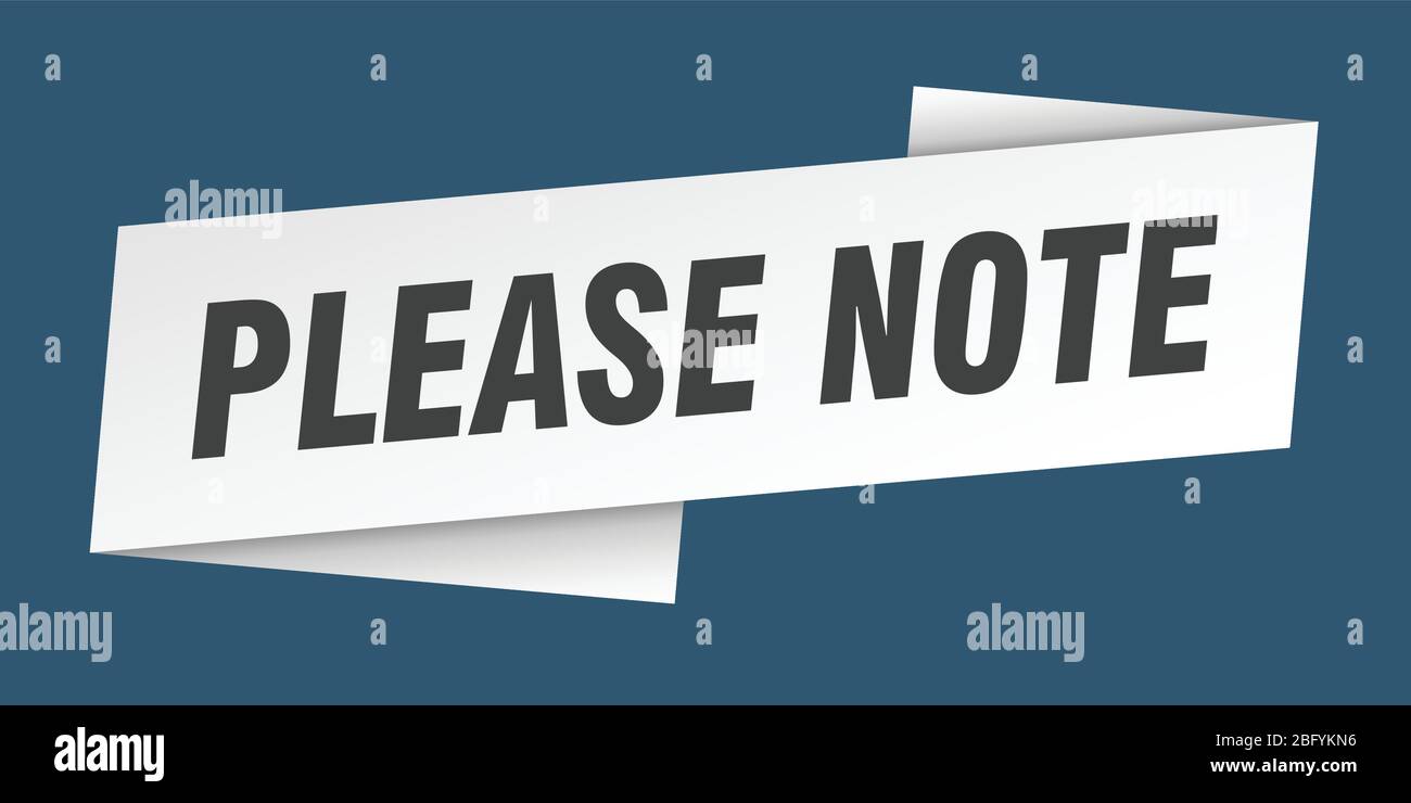 please note banner template. please note ribbon label sign Stock Vector ...