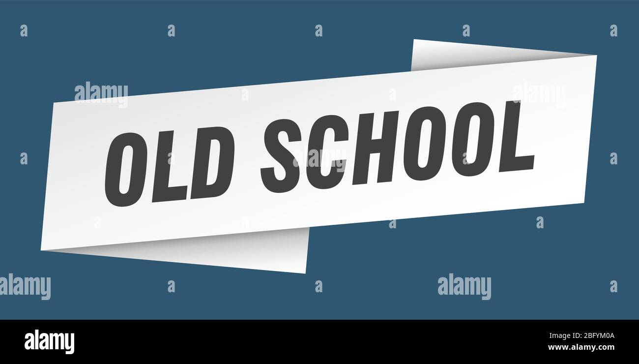 old school banner template. old school ribbon label sign Stock Vector Image & Art - Alamy