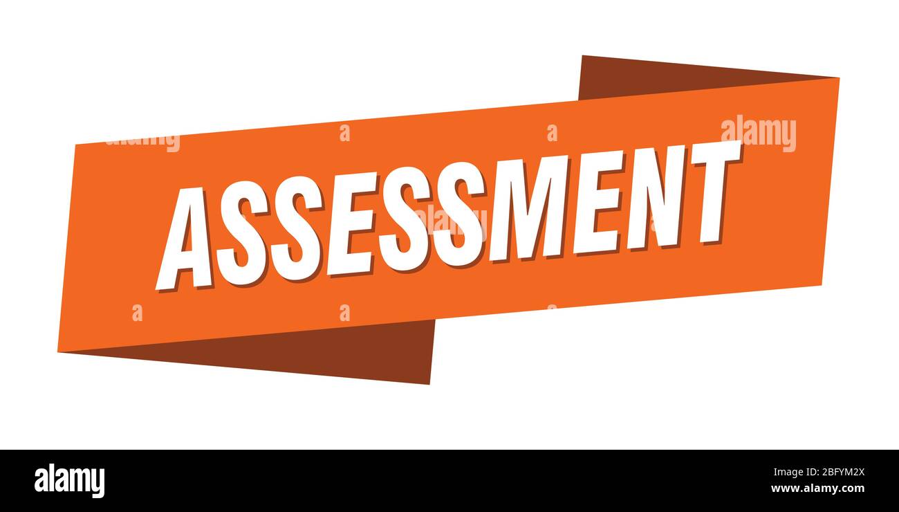 assessment banner template. assessment ribbon label sign Stock Vector ...