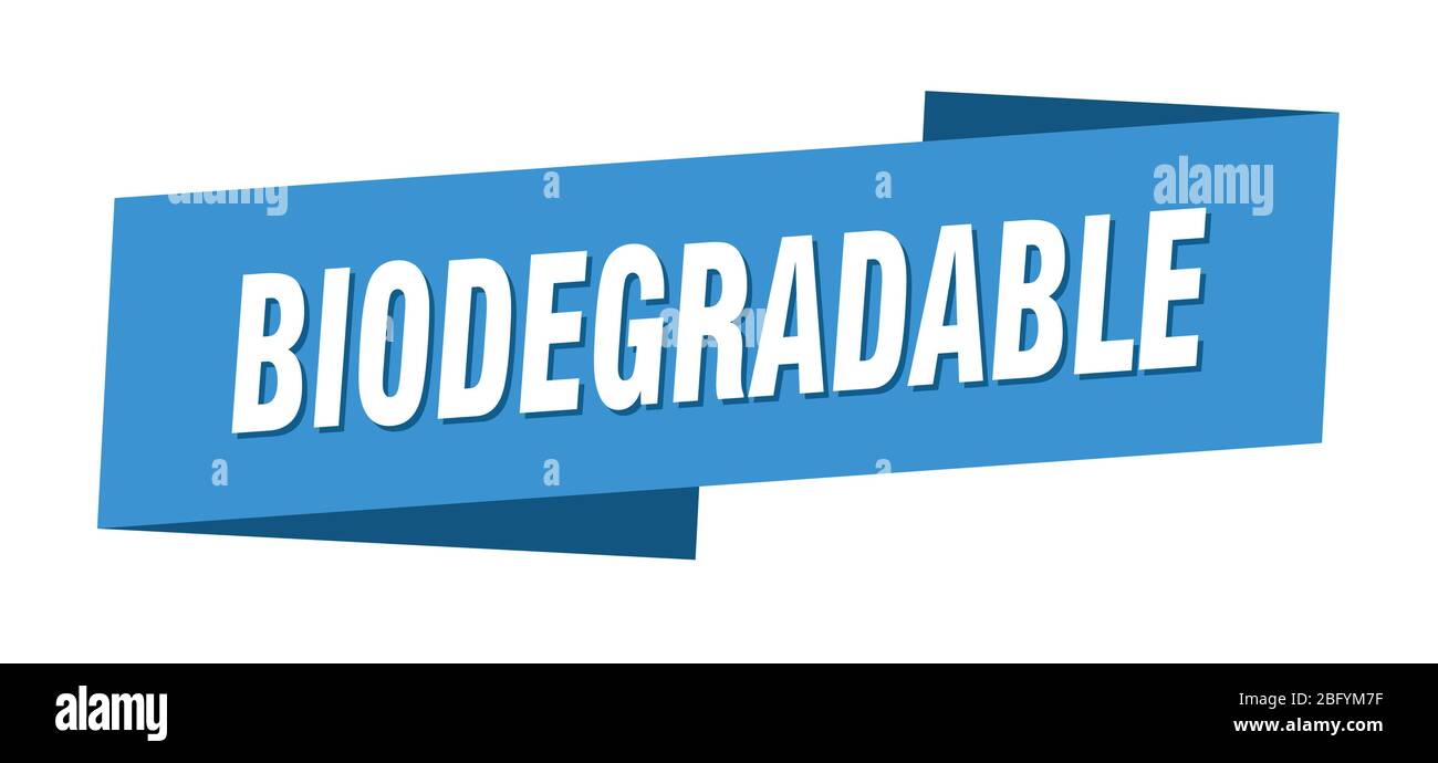 biodegradable banner template. biodegradable ribbon label sign Stock ...