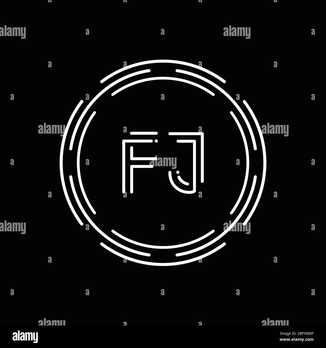 Initial Letter FJ Logo Design Vector Template. Creative Linked ...