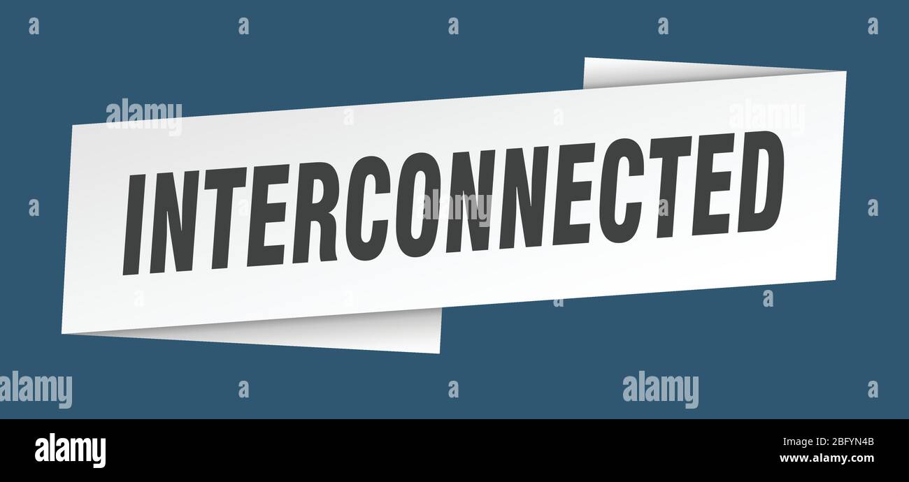 interconnected banner template. interconnected ribbon label sign Stock ...
